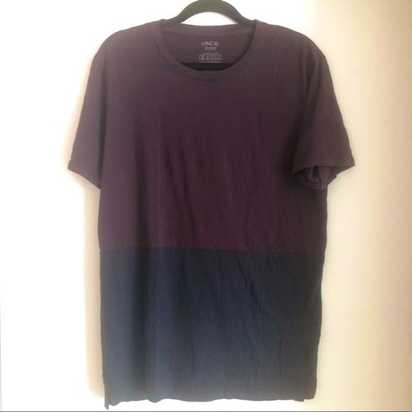 Vince | Shirts | Vince Tshirt Colorblock Purple And Black | Poshmark